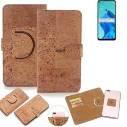 K-S-Trade Handyhülle für Oppo Reno5 A 5G, Handy-Hülle Schutz-Hülle Handyhülle Schutzhülle Korkhülle, braun|schwarz