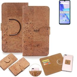 K-S-Trade Handyhülle für UMIDIGI Power 5, Handy-Hülle Schutz-Hülle Handyhülle Schutzhülle Korkhülle, braun|schwarz