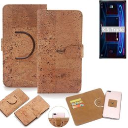 K-S-Trade Handyhülle für Nubia RedMagic 5G, Handy Hülle Schutz Hülle Handyhülle Schutzhülle Korkhülle, braun|schwarz