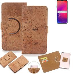 K-S-Trade Handyhülle für Doogee X95 Pro, Handy Hülle Schutz Hülle Handyhülle Schutzhülle Korkhülle, braun|schwarz