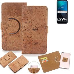 K-S-Trade Handyhülle für LG Electronics W41, Handy-Hülle Schutz-Hülle Handyhülle Schutzhülle Korkhülle, braun|schwarz