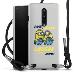DeinDesign Handyhülle Minions Kevin Stuart Live, Laugh, Laugh some more, OnePlus 8 Handykette Hülle mit Band Case zum Umhängen Cover mit Kette, weiß