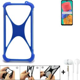 K-S-Trade Handyhülle für Samsung Galaxy M33 5G, Handy Hülle Bumper Schutzhülle Silikon Schutz Hülle Cover Case, blau|schwarz