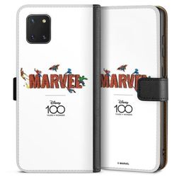 DeinDesign Handyhülle Marvel100 The Avengers Logo Marvel100 Years of Wonder, Samsung Galaxy Note 10 lite Hülle Handy Flip Case Wallet Cover, schwarz