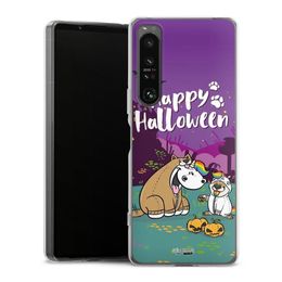 DeinDesign Handyhülle Pummeleinhorn Bisu Happy Halloween, Sony Xperia 1 IV Silikon Hülle Bumper Case Handy Schutzhülle, weiß