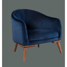 JVmoebel Sessel Sessel Luxus Designer Blaue Textil 1 Sitzer Polster Einsitzer Möbel