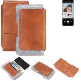 K-S-Trade Handyhülle für Xiaomi Civi 1S, Handyhülle Schutzhülle Gürteltasche Holster Gürtel Tasche, braun|grau|schwarz