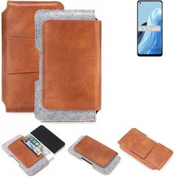 K-S-Trade Handyhülle für Oppo F21 Pro 4G, Handyhülle Schutzhülle Gürteltasche Holster Gürtel Tasche, braun|grau|schwarz