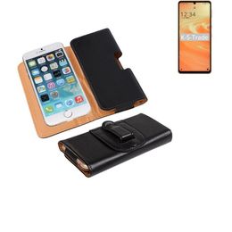 K-S-Trade Handyhülle für Sharp Aquos Sense6s, Schützhülle Handyhülle Holster Gürtel Tasche Schutzhülle, schwarz