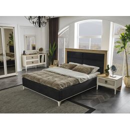 JVmoebel Bett Doppelbett Bett Polsterung Betten Einrichtung Möbel (Bett), grau