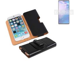 K-S-Trade Handyhülle für Sharp Aquos Zero6, Schützhülle Handyhülle Holster Gürtel Tasche Schutzhülle, schwarz