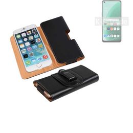 K-S-Trade Handyhülle für Oppo A55s 5G, Schützhülle Handyhülle Holster Gürtel Tasche Schutzhülle, schwarz