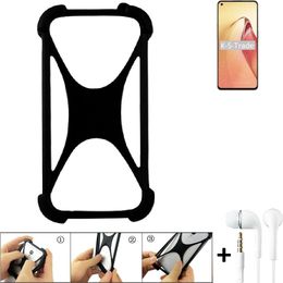 K-S-Trade Handyhülle für Oppo Reno8 Pro, Handy-Hülle + headphones Schutz-Hülle Bumper Silikon Cover Case, schwarz