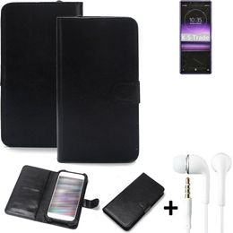 K-S-Trade Handyhülle für Sony Xperia 1 Professional Edition, Wallet Case Handyhülle Schutzhülle Flip cover Flipstyle Tasche, schwarz