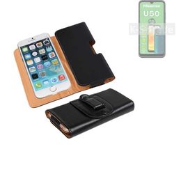 K-S-Trade Handyhülle für HiSense U50, Schützhülle Handyhülle Holster Gürtel Tasche Schutzhülle, schwarz