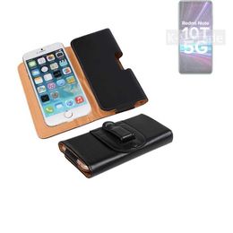 K-S-Trade Handyhülle für Xiaomi Redmi Note 10T 5G, Schützhülle Handyhülle Holster Gürtel Tasche Schutzhülle, schwarz
