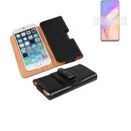 K-S-Trade Handyhülle für Oppo A94 5G, Schützhülle Handyhülle Holster Gürtel Tasche Schutzhülle, schwarz
