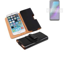 K-S-Trade Handyhülle für BQ Mobile BQ-5765L Clever, Schützhülle Handyhülle Holster Gürtel Tasche Schutzhülle, schwarz