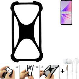 K-S-Trade Handyhülle für Oppo K10 5G India, Handy-Hülle + headphones Schutz-Hülle Bumper Silikon Cover Case, schwarz