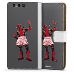 DeinDesign Handyhülle Deadpool underwear, Huawei P10 Hülle Handy Flip Case Wallet Cover Handytasche Leder, weiß