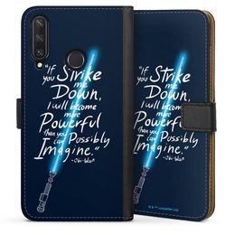 DeinDesign Handyhülle Star Wars Obi-Wan Kenobi Lichtschwert Obi Wan Quote, Huawei Y6p Hülle Handy Flip Case Wallet Cover Handytasche Leder, schwarz