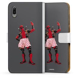 DeinDesign Handyhülle Deadpool underwear, Huawei Y6 (2019) Hülle Handy Flip Case Wallet Cover Handytasche Leder, weiß