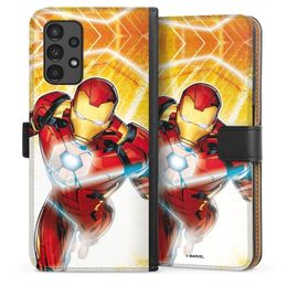 DeinDesign Handyhülle Iron Man on Fire, Samsung Galaxy A13 4G Hülle Handy Flip Case Wallet Cover, schwarz