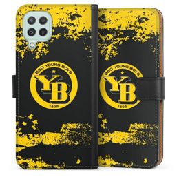 DeinDesign Handyhülle BSC Young Boys Offizielles Lizenzprodukt Fanartikel BSC YB Grunge, Samsung Galaxy A22 4G Hülle Handy Flip Case Wallet Cover