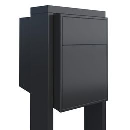 Bravios Briefkasten Standbriefkasten Big Flag Schwarz