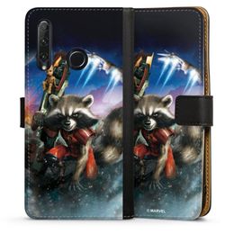 DeinDesign Handyhülle Rocket & Baby Groot Guardians Of The Galaxy, Huawei Honor 20 Lite Hülle Handy Flip Case Wallet Cover, schwarz