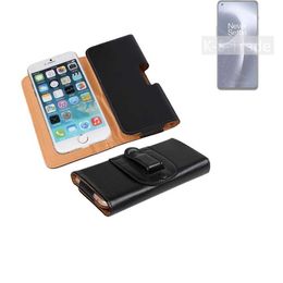 K-S-Trade Handyhülle für OnePlus Nord 2T, Schützhülle Handyhülle Holster Gürtel Tasche Schutzhülle, schwarz