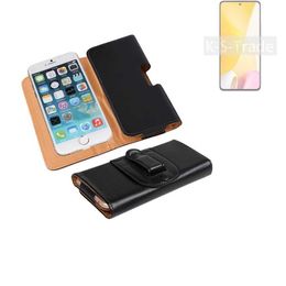 K-S-Trade Handyhülle für Xiaomi 12 Lite, Schützhülle Handyhülle Holster Gürtel Tasche Schutzhülle, schwarz