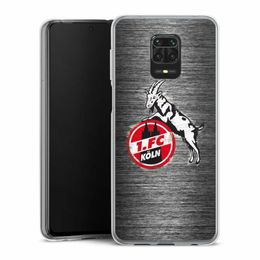 DeinDesign Handyhülle 1. FC Köln Metallic Look Offizielles Lizenzprodukt Metal Scratch 1.FC, Xiaomi Redmi Note 9 Pro Silikon Hülle Bumper Case Handy S
