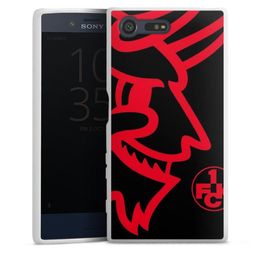 DeinDesign Handyhülle Offizielles Lizenzprodukt 1.FCK Dauerkarte, Sony Xperia X Compact Silikon Hülle Bumper Case Handy Schutzhülle, weiß