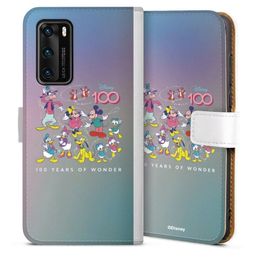 DeinDesign Handyhülle Disney 100 Years of Magic Classics, Huawei P40 Hülle Handy Flip Case Wallet Cover Handytasche Leder, weiß