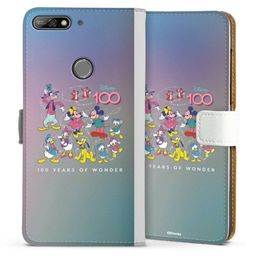 DeinDesign Handyhülle Disney 100 Years of Magic Classics, Huawei Y7 (2018) Hülle Handy Flip Case Wallet Cover Handytasche Leder, weiß