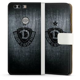 DeinDesign Handyhülle SG Dynamo Dresden Offizielles Lizenzprodukt Vintage, Huawei Honor 8 Hülle Handy Flip Case Wallet Cover Handytasche Leder, weiß
