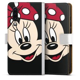 DeinDesign Handyhülle Minnie Mouse Disney Offizielles Lizenzprodukt Minnie All Over, Huawei P30 Hülle Handy Flip Case Wallet Cover Handytasche Leder