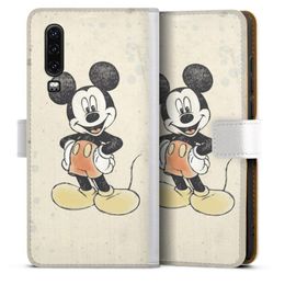DeinDesign Handyhülle Offizielles Lizenzprodukt Mickey & Minnie Mouse Wasserfarbe, Huawei P30 Hülle Handy Flip Case Wallet Cover Handytasche Leder