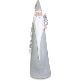 RIFFELMACHER & WEINBERGER Weihnachtsmann Santa, Weihnachtsdeko (1 St), aus Polyresin, grau, grau/weiß
