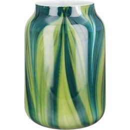 Gilde Tischvase Verdo, Höhe ca. 23,5 cm (1 St), dekorative Vase aus Glas, Blumenvase, grün