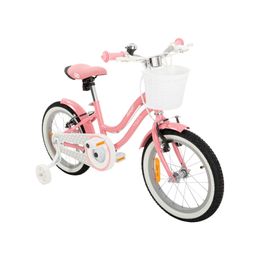 Actionbikes Motors Actionbikes Kinderfahrrad Starlight 16 Zoll, Rosa, St&uuml;tzr&auml;der, Fahrradkorb, Klingel, Kettenschutz (Classic)