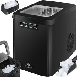 Kesser Eiswürfelbereiter Eiswürfelmaschine Edelstahl Ice Maker 12 kg 24 h Zubereitung in 7 min 2.2 Liter Wassertank 2 Eiswürfel-Größen Schwarz - Schwarz