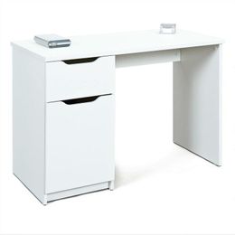 Altri - Schreibtisch mit Schublade und Seitentür, weiße Farbe, 115 x 76 x 55 cm.