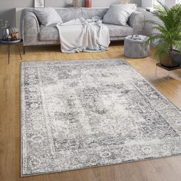 Teppich Wohnzimmer Flachgewebe Orient Marokkanisch Ornamente Vintage Waschbar 160x220 cm, Beige - Paco Home