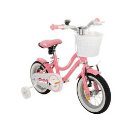 Actionbikes Motors Actionbikes Kinderfahrrad Starlight 12 Zoll, Rosa, Stützräder, Fahrradkorb, Klingel, Kettenschutz