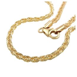 Schmuck Krone Goldkette 3mm Kette Halskette Fantasie-Zopfkette aus 9Kt 375 Gold Gelbgold 45cm