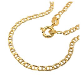 Schmuck Krone Goldkette 2mm Stegpanzer-Kette Halskette Collier aus 9Kt 375 Gold Gelbgold glänzend 45cm