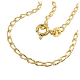 Schmuck Krone Goldkette 2mm Weitpanzer-Kette Halskette Collier aus 375 Gold Gelbgold glänzend 45cm