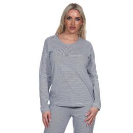 Normann Relaxanzug Damen Schlafanzug Shirt langarm Pyjama Oberteil Mix & Match geblümt